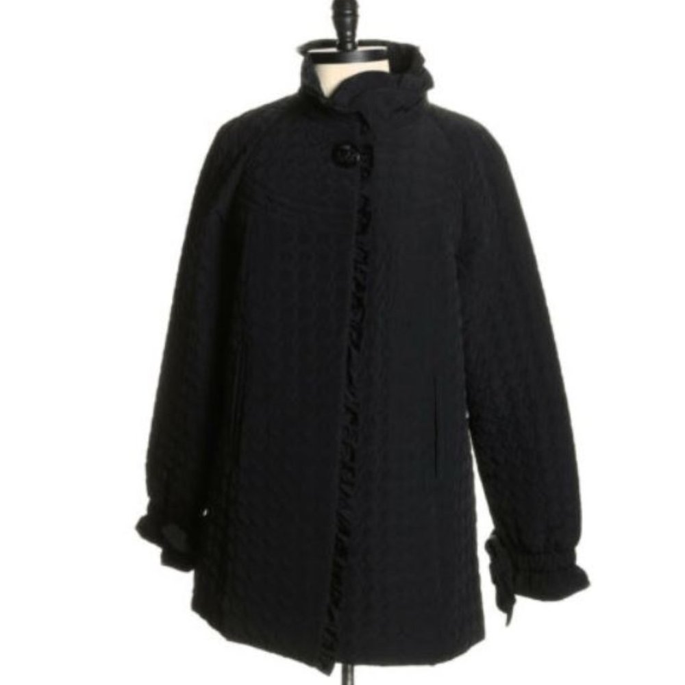 Betsey Johnson Quilted Ruffle Puffer Coat Jacket - Gem